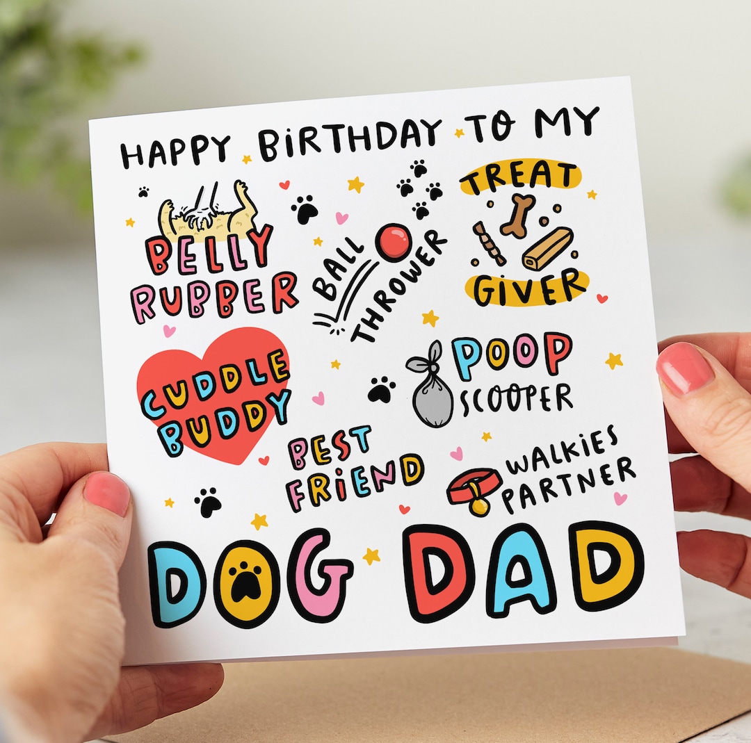 Dog Dad Birthday Card, My Best Friend, My Treat Giver, My Belly Rubber ...