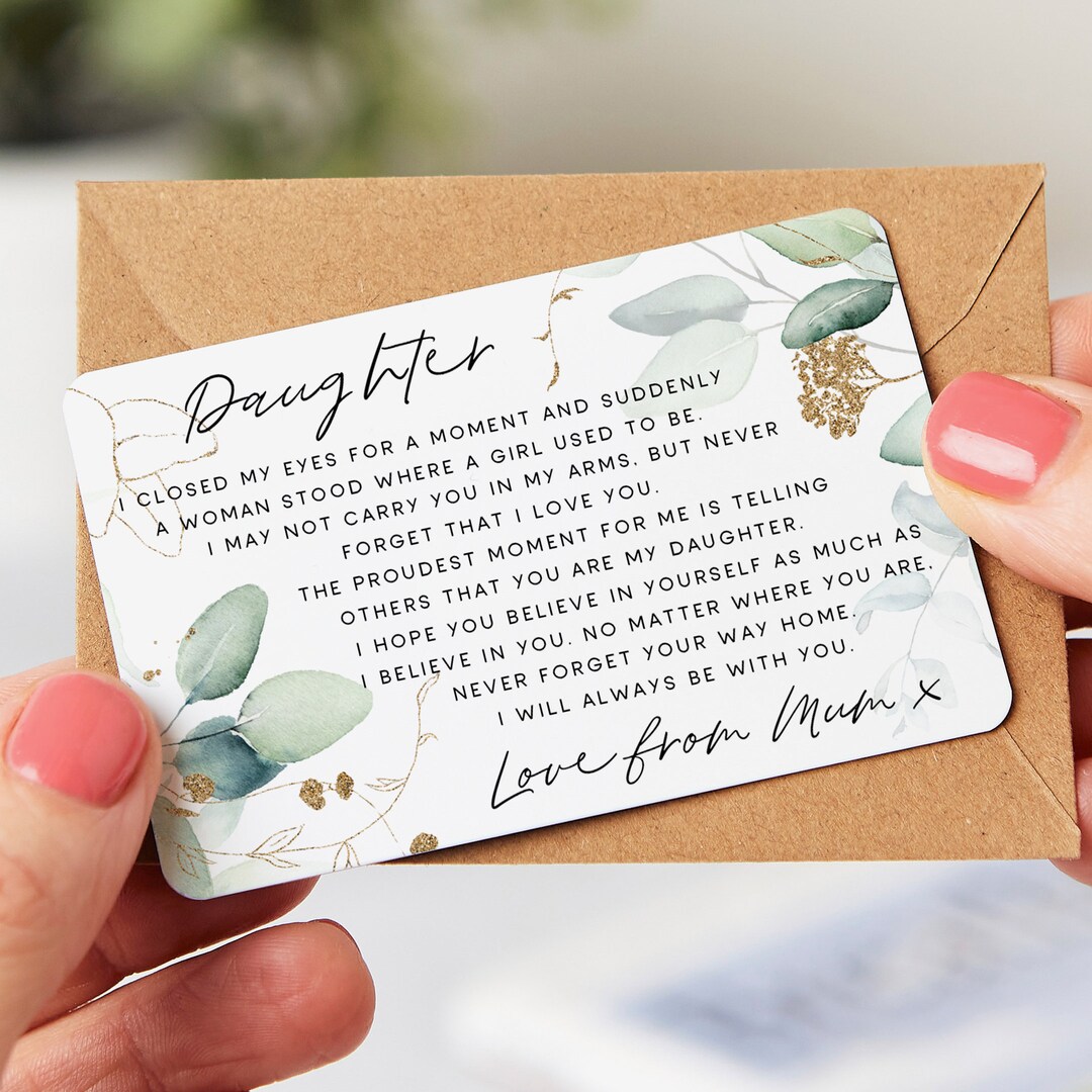 Personalised Daughter Poem Wallet Card - Keepsake, Sentimental Gift ...