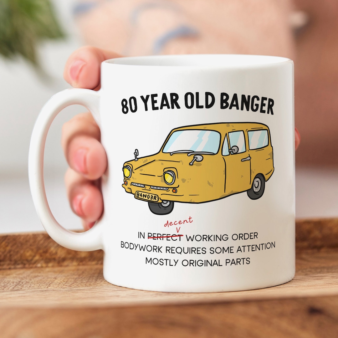 Personalised 80th Birthday Mug, Personalised Gift, 80 Year Old Banger ...