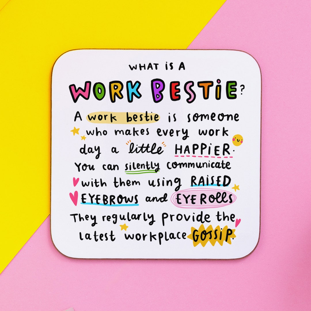What is a Work Bestie Coaster - Colleague Gift - New Job Leaving Gift ...