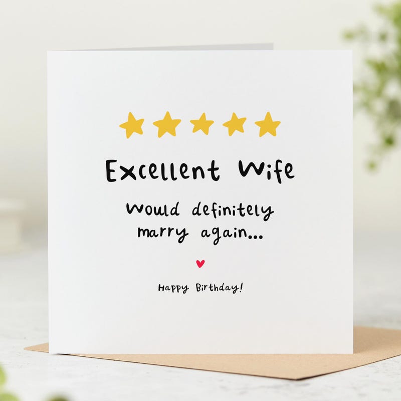 Funny Wife Card - Etsy UK