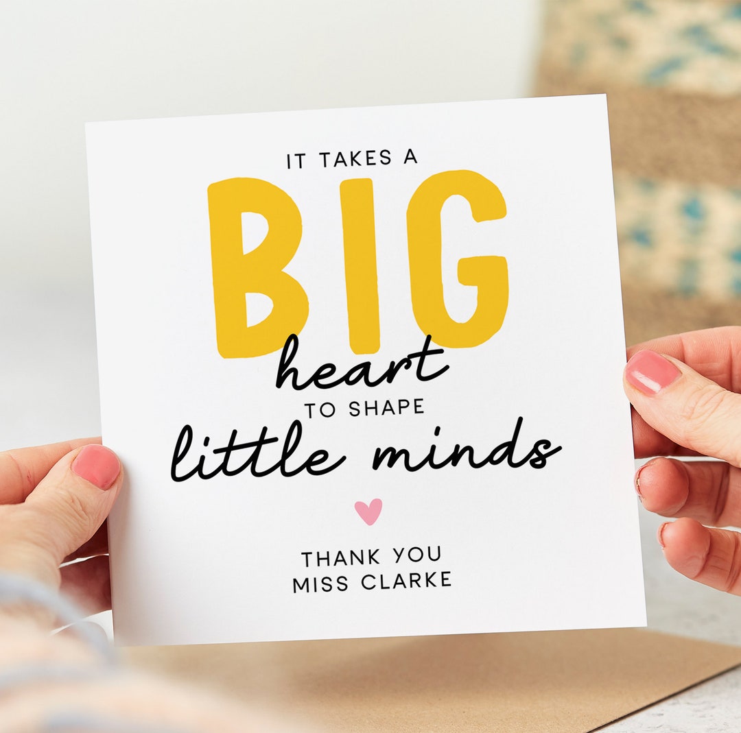 Personalised Thank You Card - It Takes A Big Heart to Shape Little ...