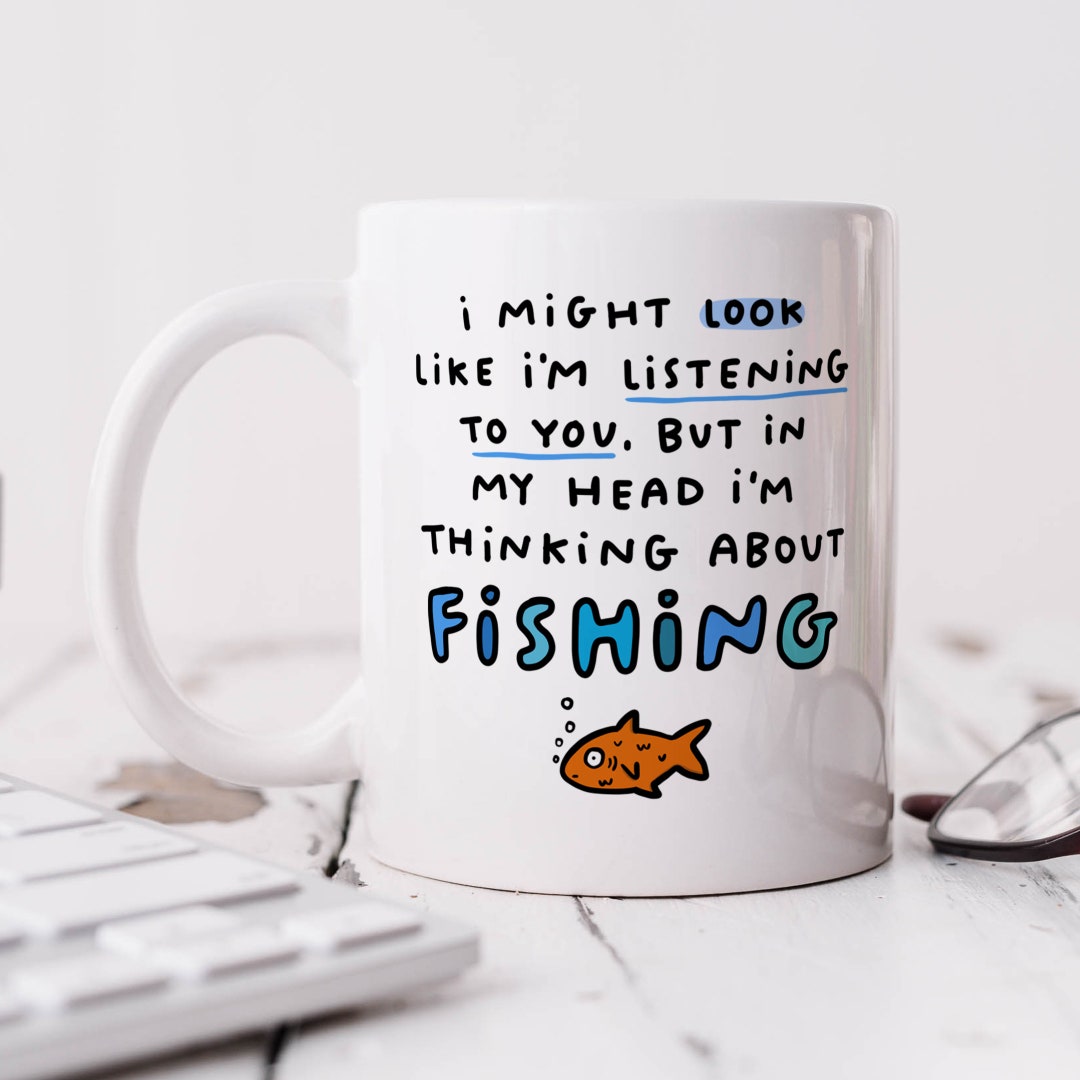 Thinking About Fishing Mug Personalised Gift Birthday Gift - Etsy UK