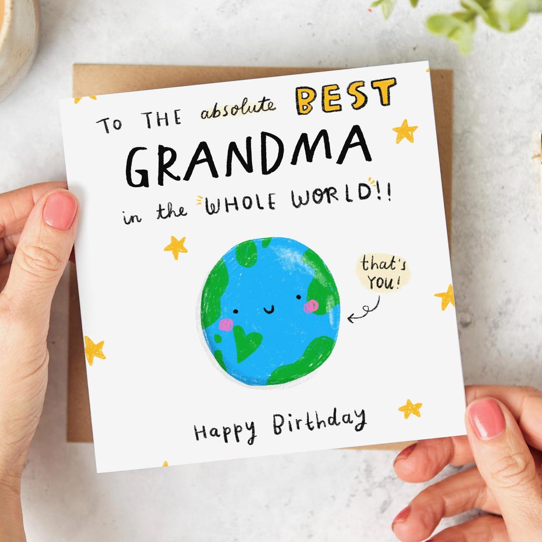 Best Grandma in the World Birthday Card, Absolute Best Grandma, Cute ...