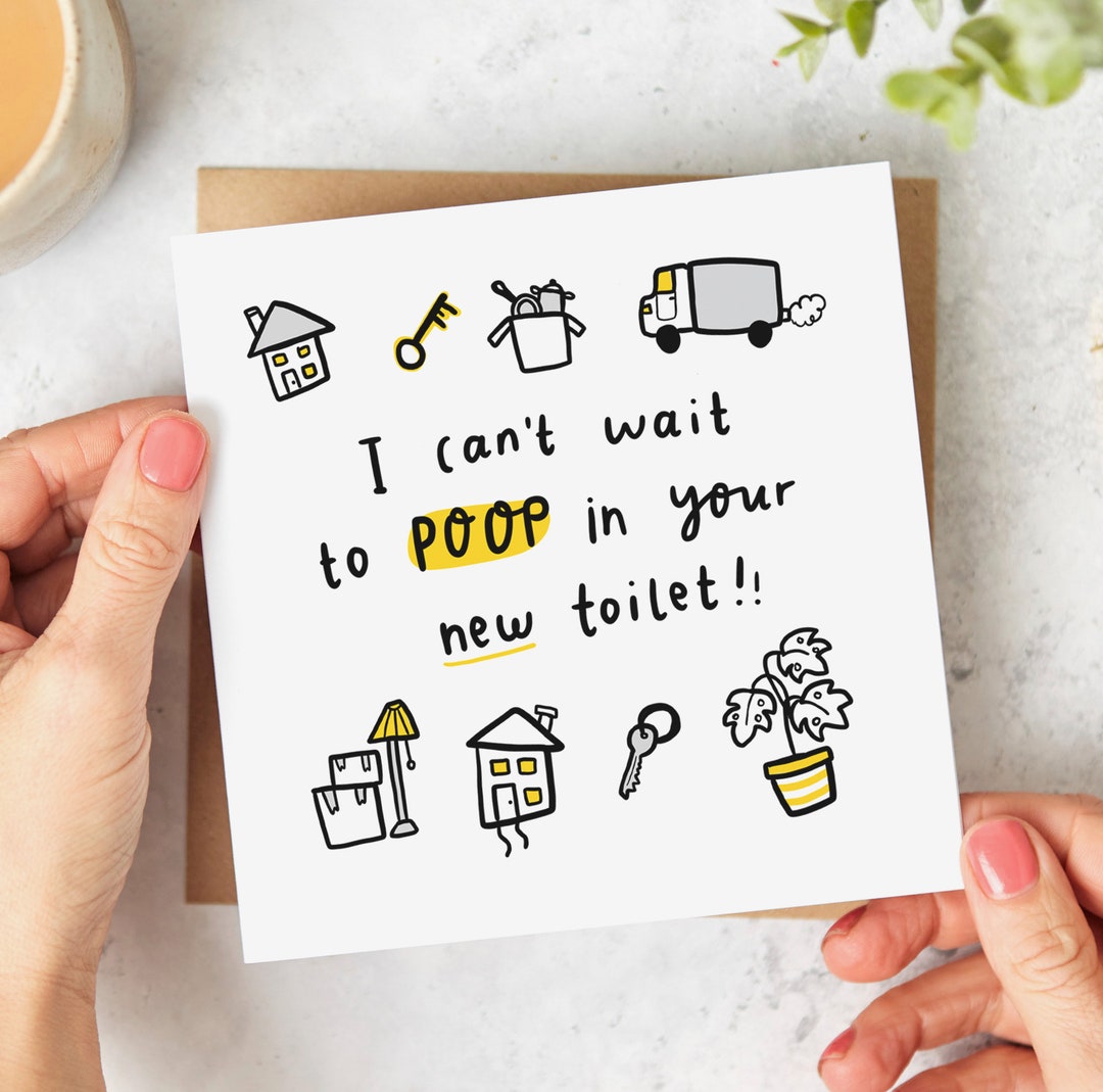 Funny New Home Card I Can't Wait to Poop in Your New Toilet - Etsy