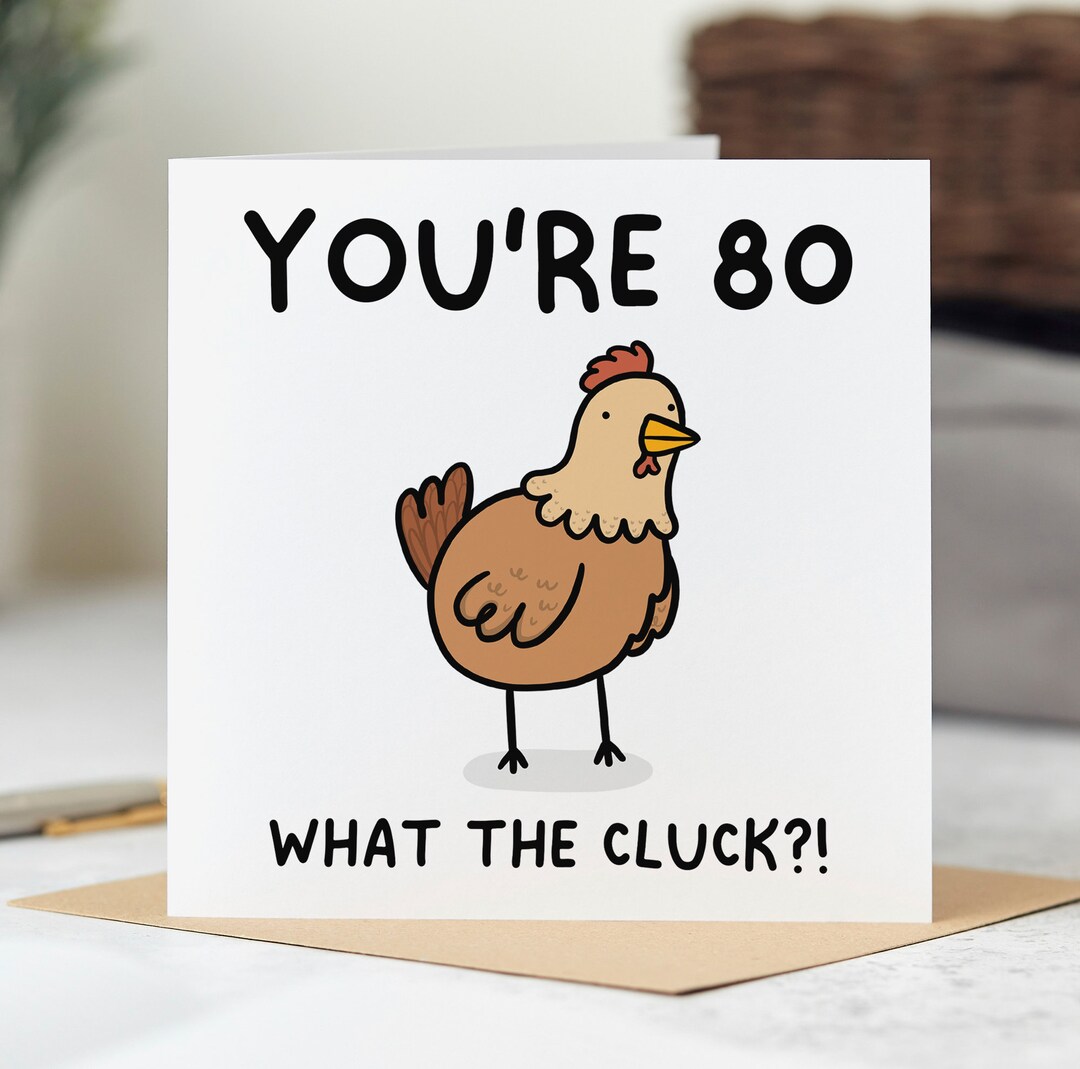 Funny 80th Birthday Card What the Cluck Personalised Card - Etsy