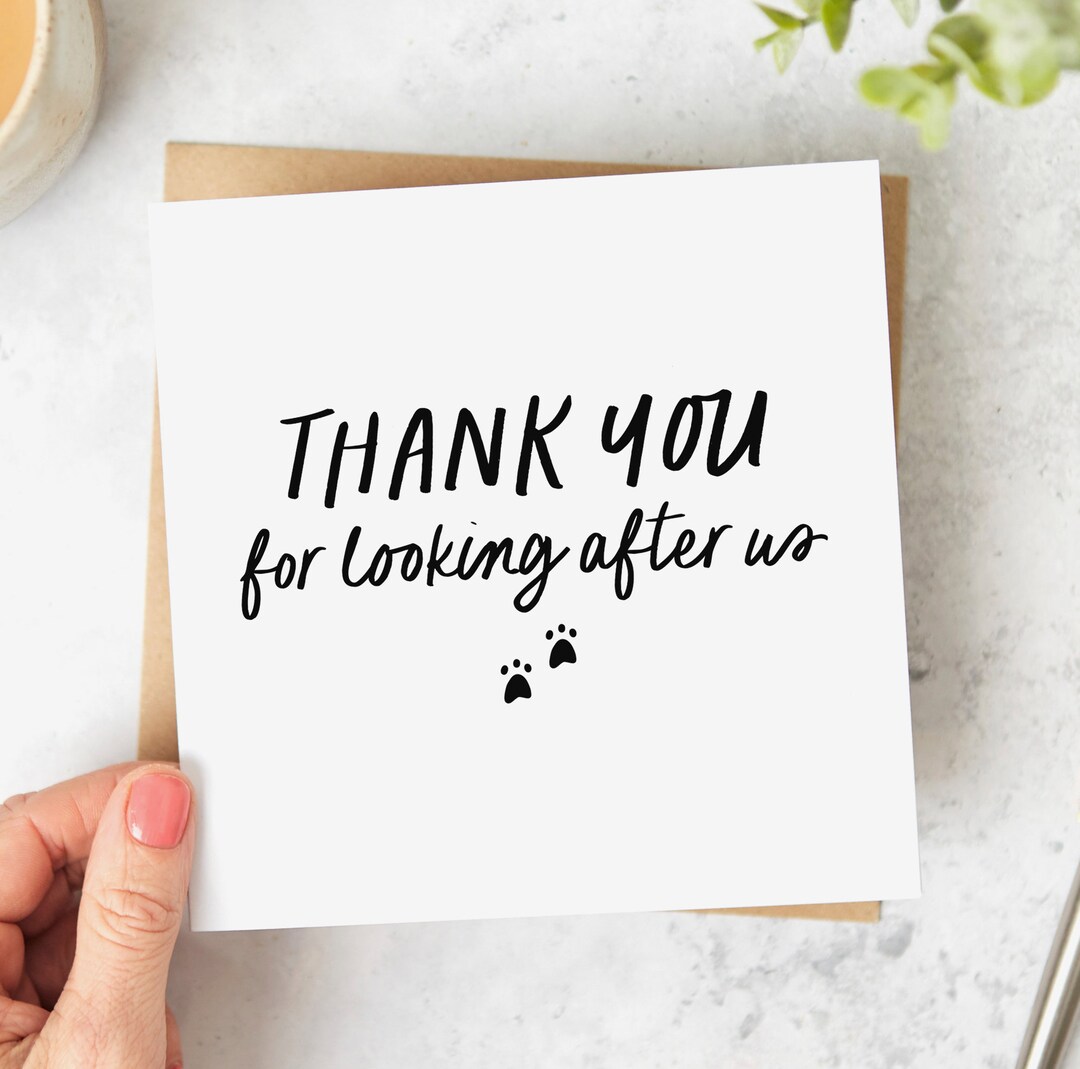 Thank You Card Thank You for Looking After Us Personalised Card - Etsy