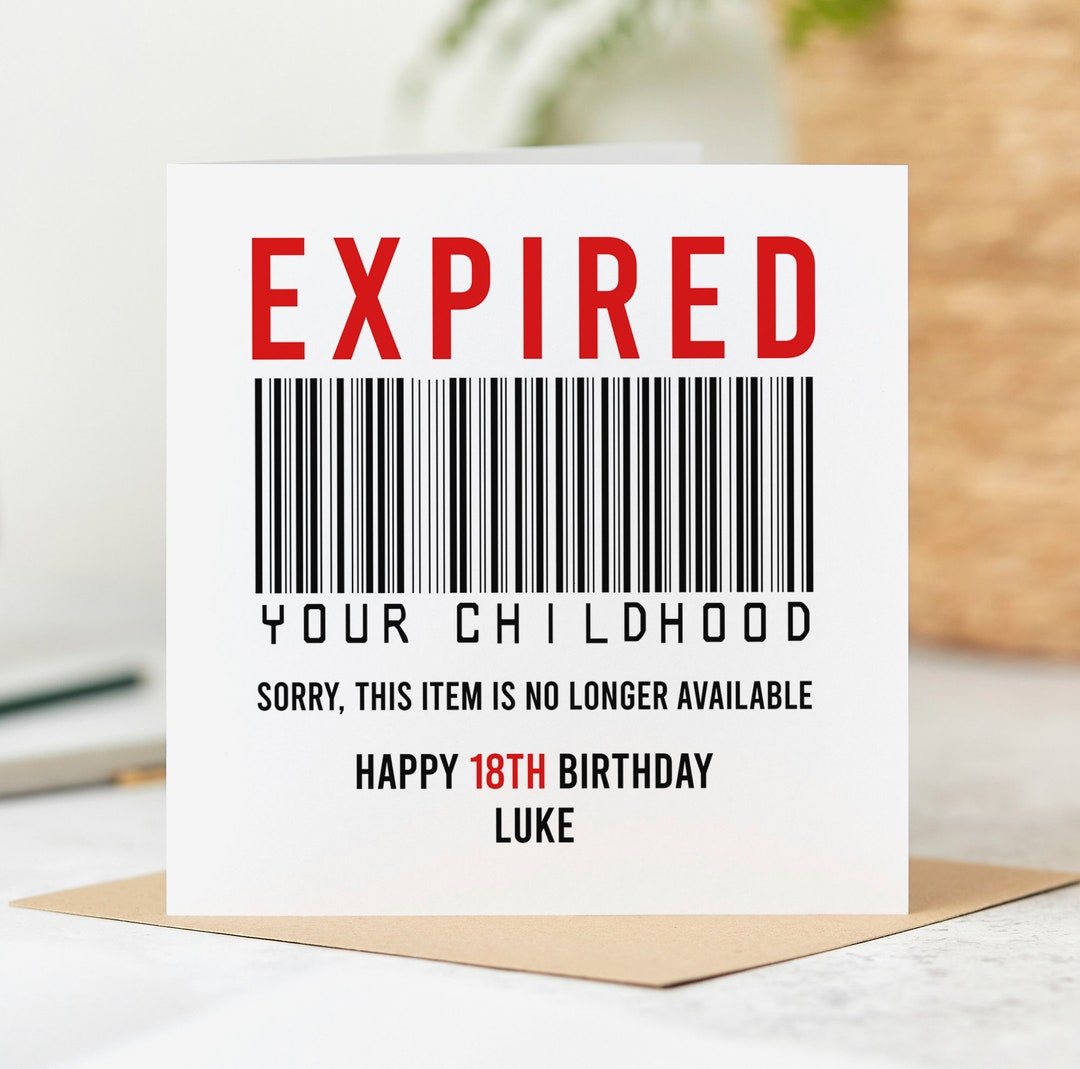 Personalised 18th Birthday Card, Funny 18th Birthday Card, Childhood ...