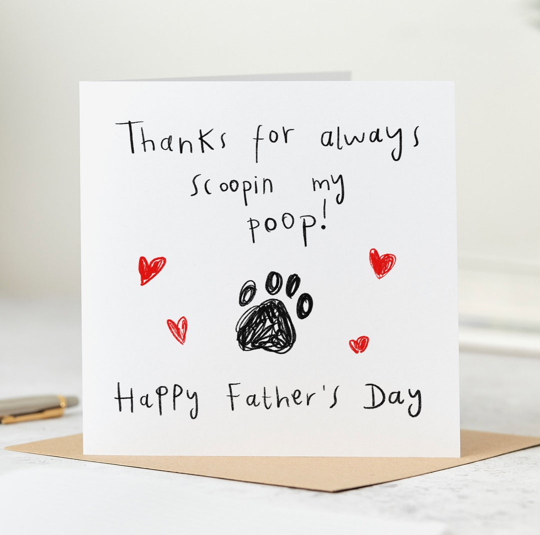 Scoopin' My Poop Father's Day Card Funny Father's Day Card From the Dog ...