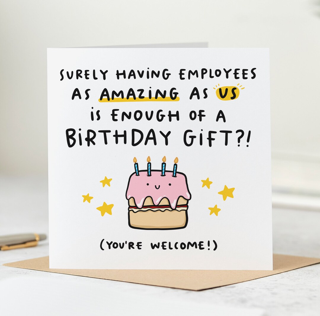 Us as Employees Birthday Card - Funny Birthday Card - Boss Birthday ...