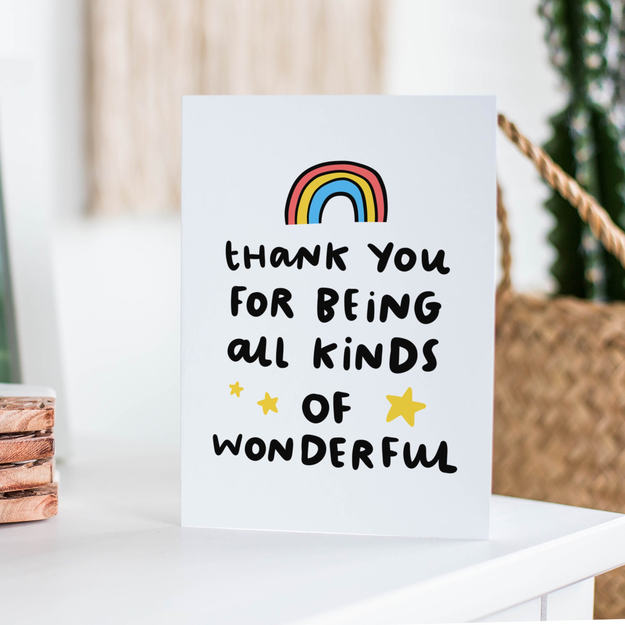 Thank You For Being All Kinds Of Wonderful Thank You Card | Etsy
