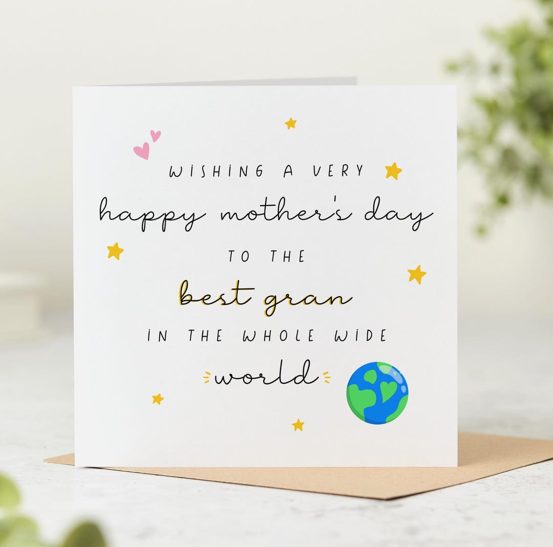 Best Gran in the Whole Wide World - Funny Mother's Day Card for ...