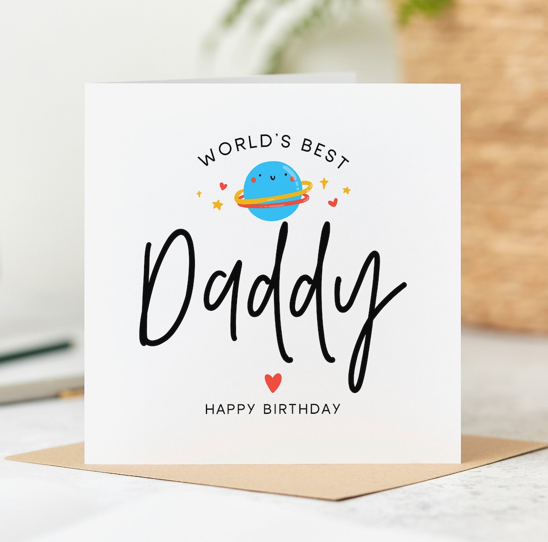 World's Best Daddy Birthday Card Cute Daddy Birthday Card Personalised ...