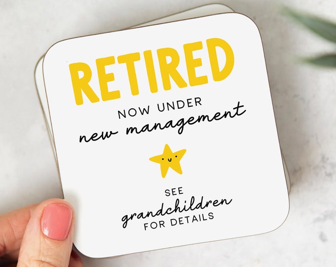 Funny Retirement Coasters, Drink Coasters for Retirement Party, Humor ...