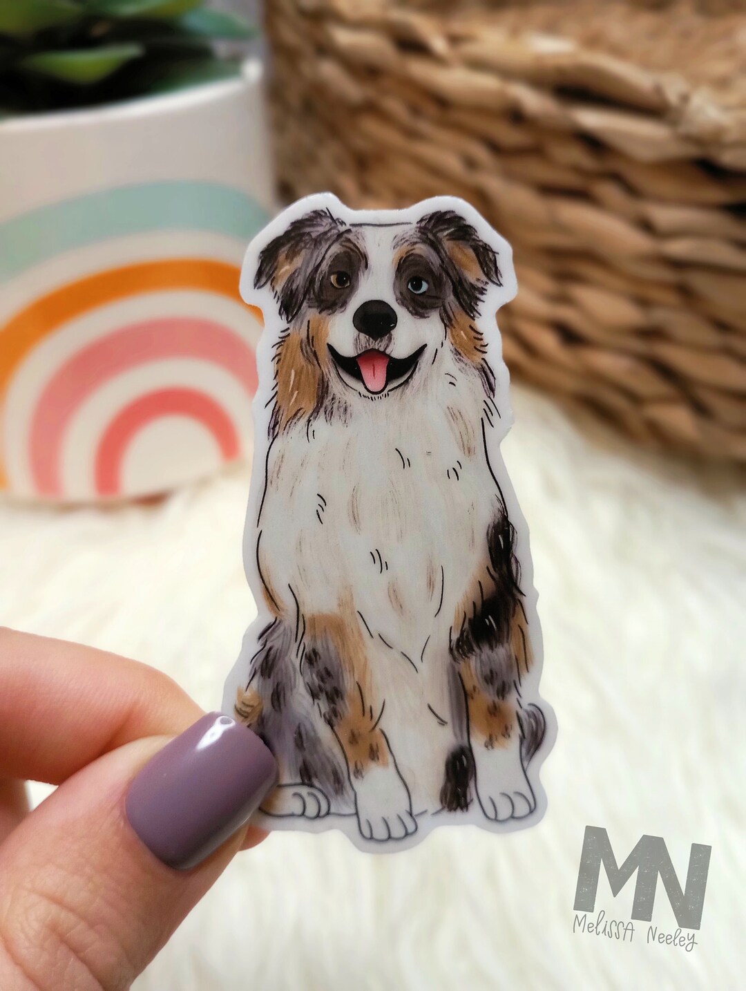 Australian Shepherd Sticker, Vinyl Decal, Aussie Gifts, Water Tumbler ...