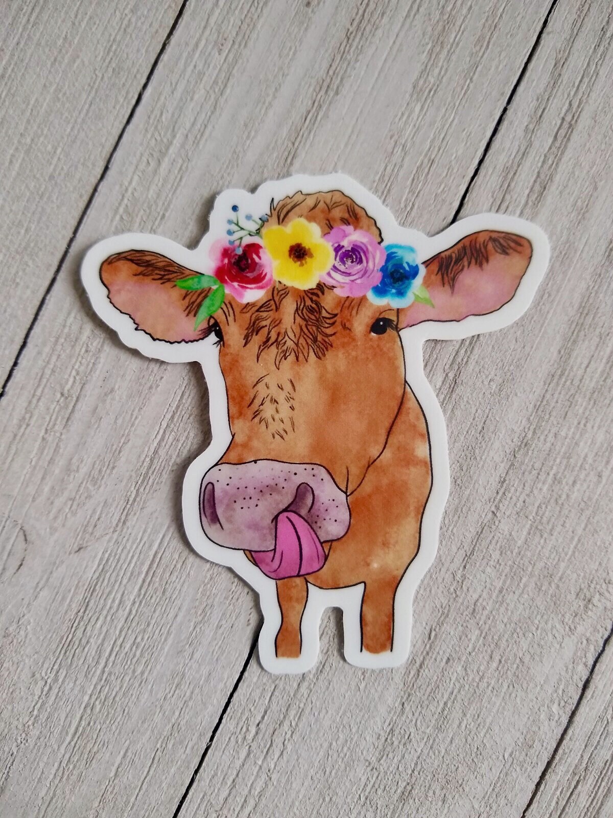 Watercolor Cow Laptop Decal Sticker Water Bottle Decal Cow | Etsy