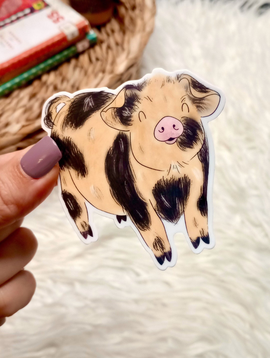 Kune Kune Pig Sticker, Pig Gifts, Pig Decal, Pig Sticker, Hydroflask ...
