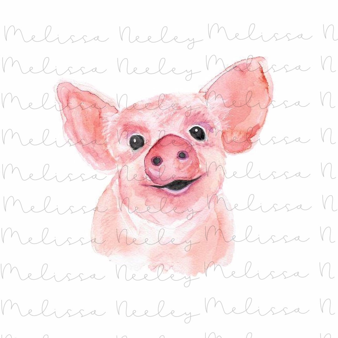 Watercolor Painting of Piglet, Pig Wall Art, Baby Animal Nursery Decor ...