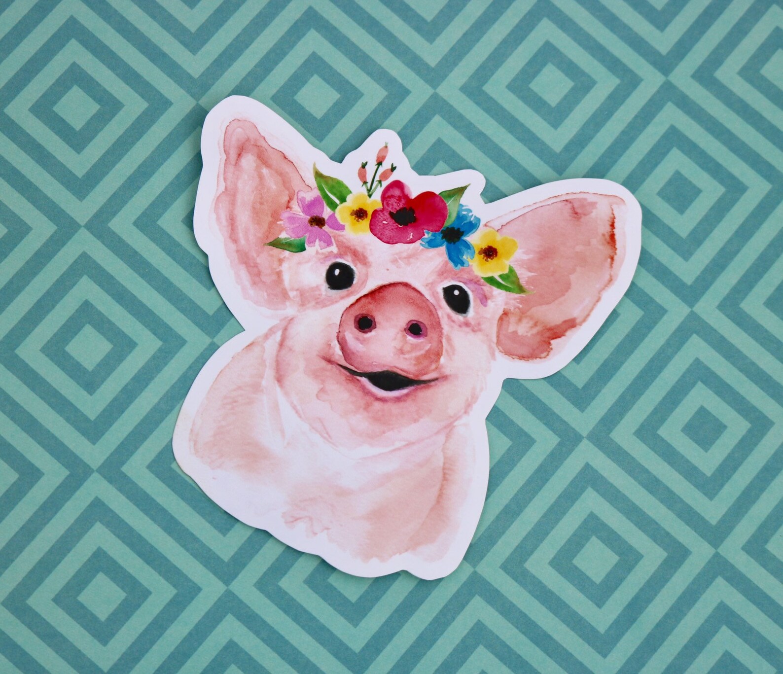 Watercolor Laptop Decal Pig Decal Laptop Sticker Journal | Etsy