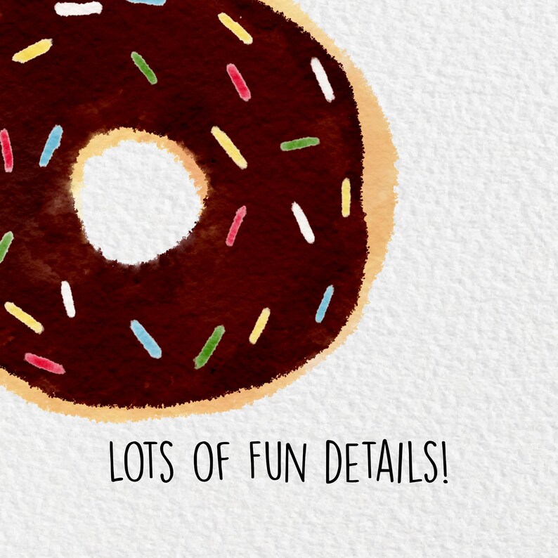 Watercolor Donut Clipart Donut Sprinkles Clipart Commercial - Etsy