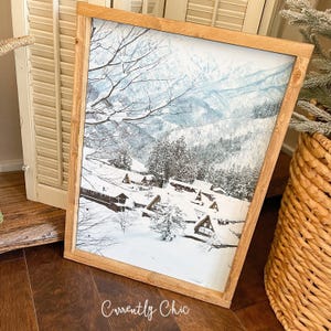 Snowy Winter Village Canvas Printed Sign - Etsy