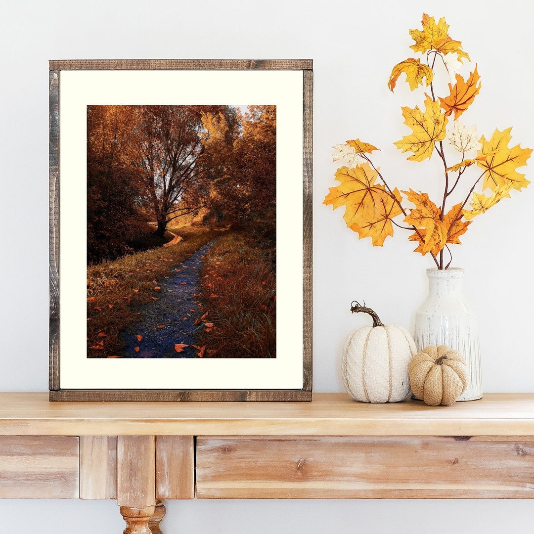 Autumn Path Canvas Printed Sign - Etsy