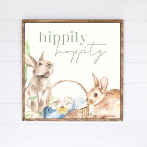 Hippity Hoppity Bunny Wood Sign - Etsy