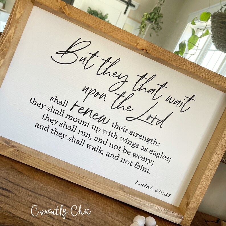 But They That Wait Upon the Lord Canvas Printed Wood Sign - Etsy