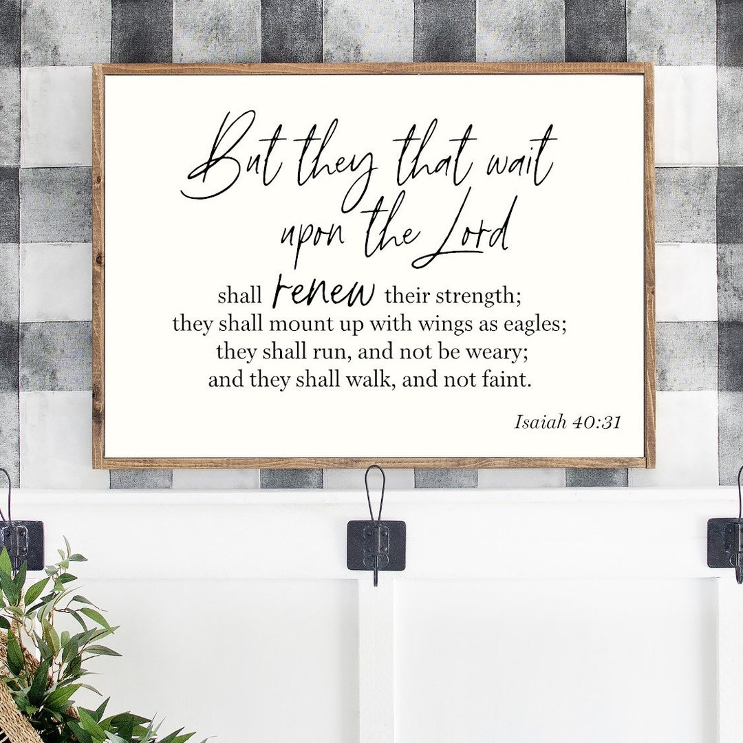But They That Wait Upon the Lord Canvas Printed Wood Sign, Isaiah 40:31 ...