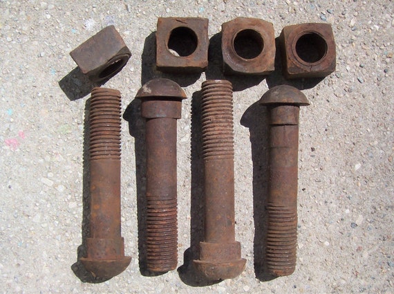 Railroad Hardware. Large Nuts and Bolts. Craft Projects. - Etsy