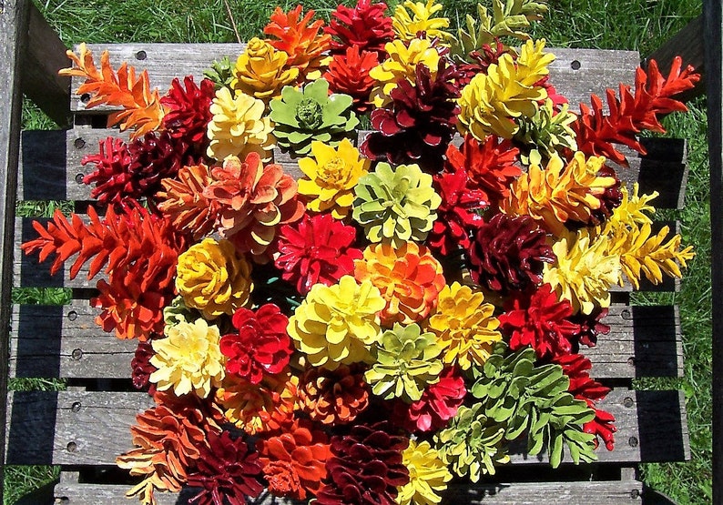 Fall Pine Cone Flowers ONE DOZEN ORIGINAL on 12-inch Stems. - Etsy