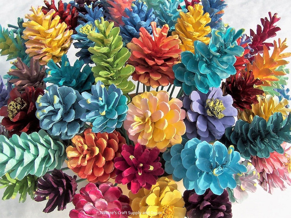 Pine Cone Flowers THE ORIGINAL One Dozen on 12-inch Stems - Etsy