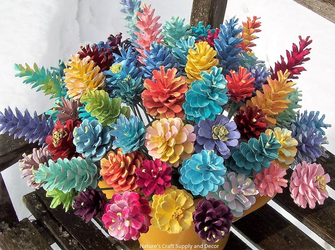 Pine Cone Flowers THE ORIGINAL One Dozen on 12-inch Stems - Etsy