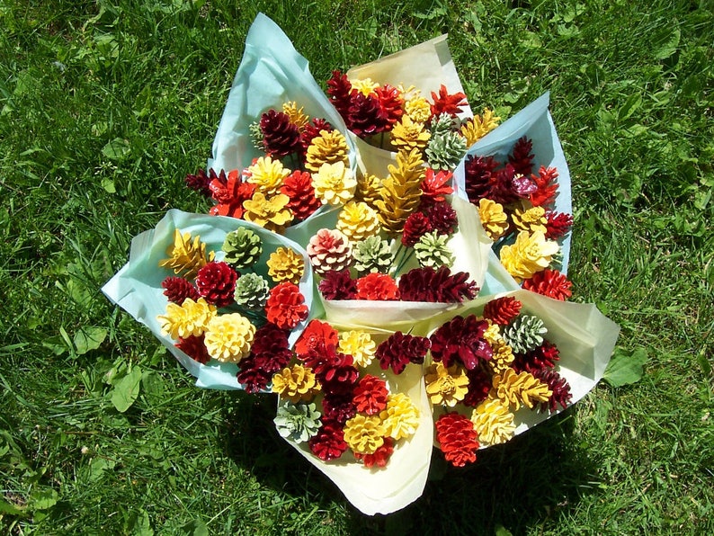Fall Pine Cone Flowers ONE DOZEN ORIGINAL on 12-inch Stems. - Etsy Canada
