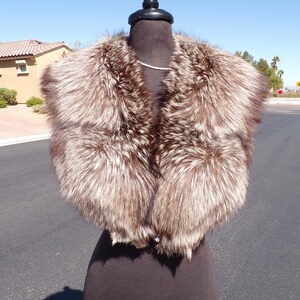 Real SILVER FOX FUR Collar, White Tips, Lined W Beige Satin/padding ...