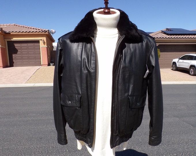Men's S Real CONVERTIBLE Black Leather Jacket Coat, Bomber Jacket W ...