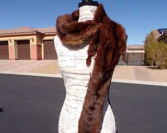 4 Pelt Dark RUSSIAN SQUIRREL Weasel Scarf Scarves Collar Boa Stole ...