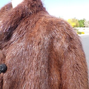 M/L (10-12) Real NUTRIA Fur Coat, Full-length Brown-beige Nutria ...