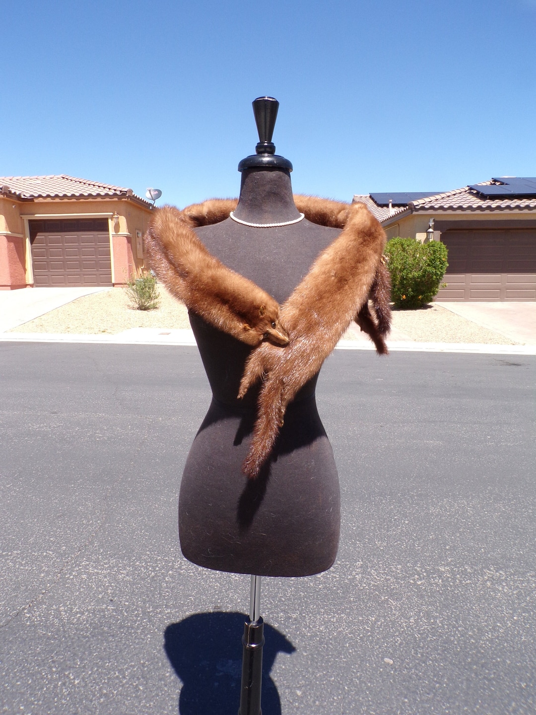 4 Pelt Brown MINK Scarf Scarves Collar Boa Stole Stoll, Real MINK Full ...