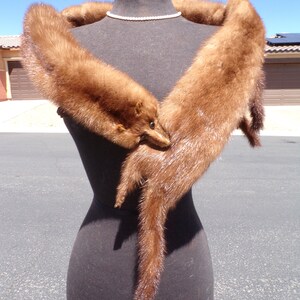 4 Pelt Brown MINK Scarf Scarves Collar Boa Stole Stoll, Real MINK Full ...