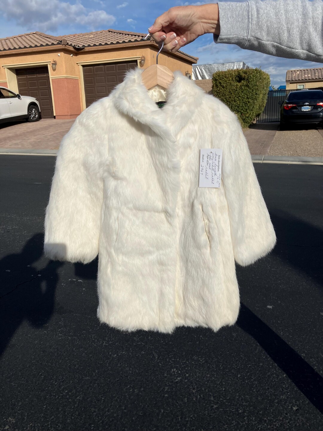 CH-S (6-7) Real RABBIT Fur Jacket, Ivory/white Rabbit Fur, Girls Fur ...