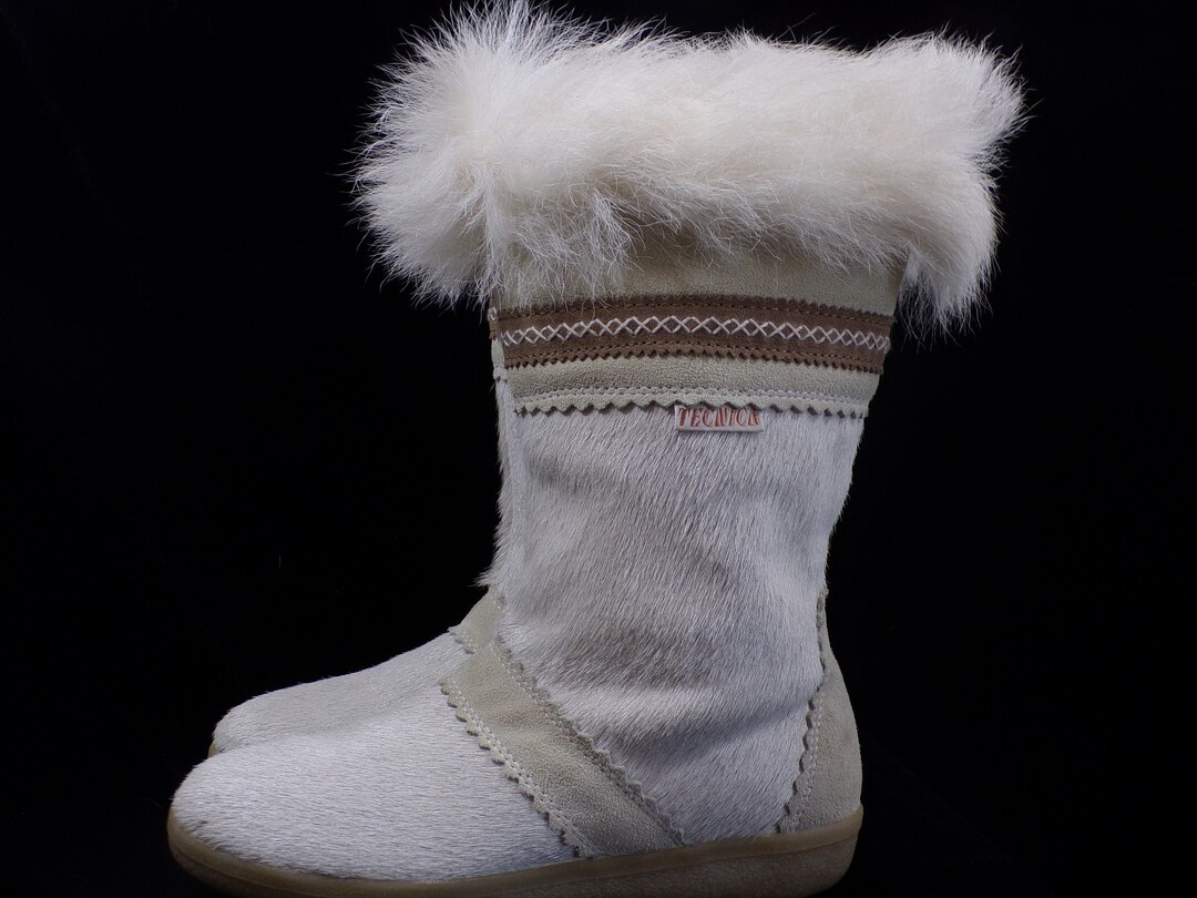 Wm (6) TECNICA Real Fur Boots, High Quality, Ivory, Apres Ski Boots ...