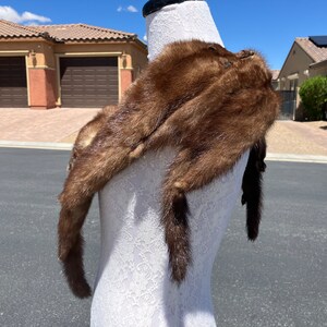 4 Pelt Brown MINK Scarf Scarves Collar Boa Stole Stoll, Real MINK Full ...