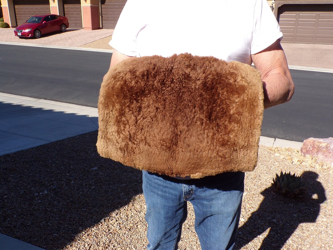 Adult (XL) Real SHEARED BEAVER Fur Muff W Goose Down Insulation, Brown ...