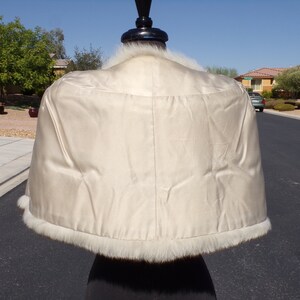 M 8-10 Real BLUE FOX Fur Stole Stoll Shawl Wrap, Ivory W Gray Tips, by ...