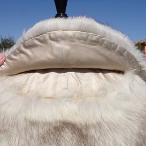 M 8-10 Real BLUE FOX Fur Stole Stoll Shawl Wrap, Ivory W Gray Tips, by ...