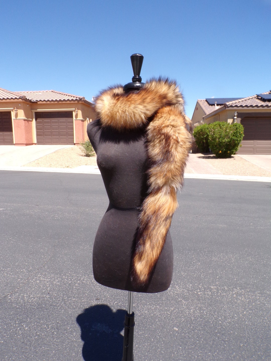68 Real RED FOX Fur Boa With 2 Fox Tails, Scarf Collar Stole, Beige ...