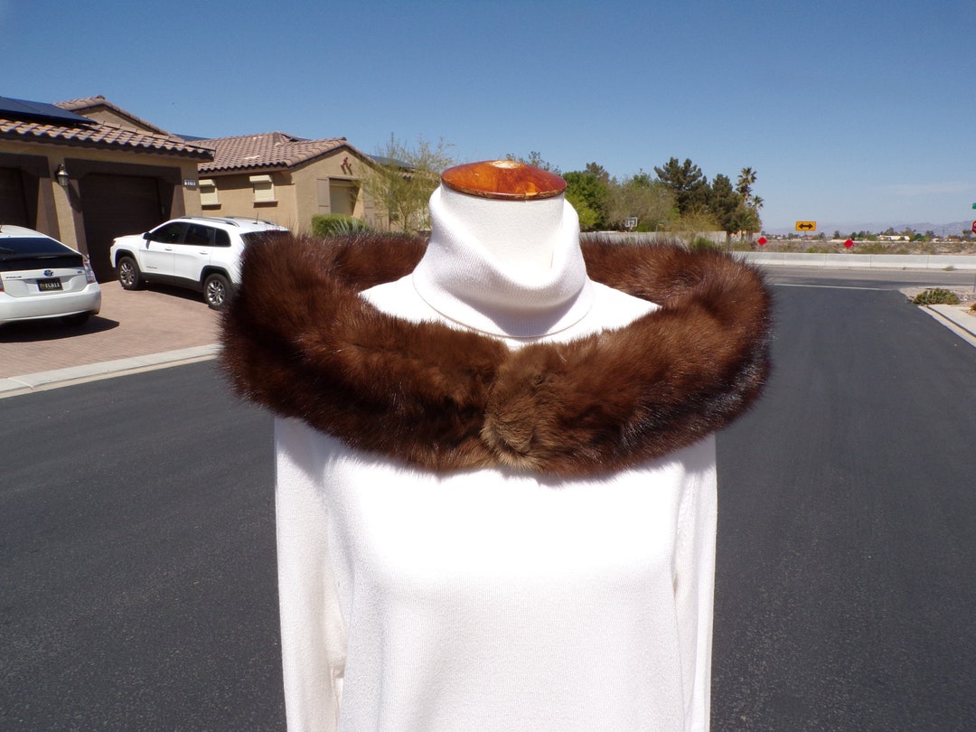 38" Real MARTEN-SABLE FUR Scarf Scarves Collar Boa Stole Stoll, Brown ...