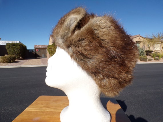 24" real MUSKRAT FUR hat, unisex fur hat, Ushanka Rus… - Gem