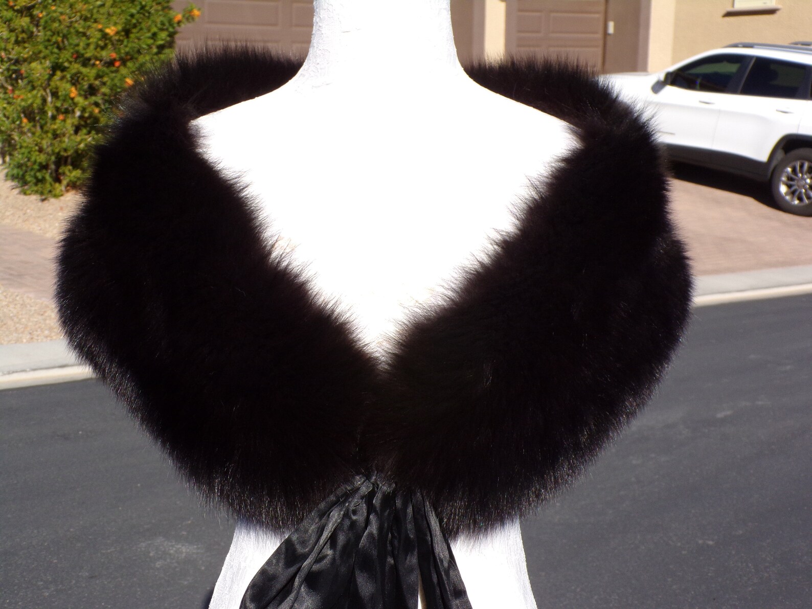 S/M 6-12 Real FOX Fur Stole Stoll Shawl Wrap,tie Closure, Fox Fur, Dyed ...